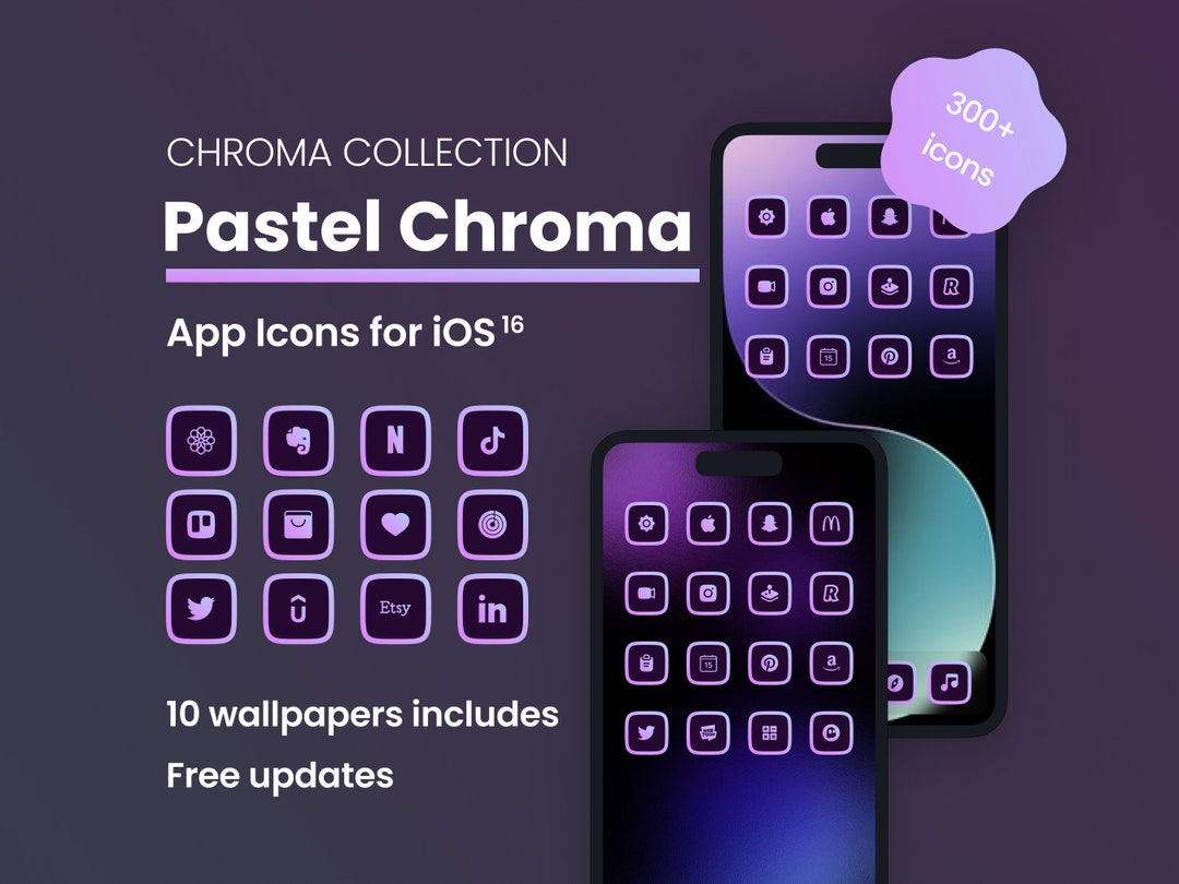 Icon Pack Pastel Chroma Ios 17 Gradient Border 300 Icons 10 Aesthetic Wallpapers Free Icon ...