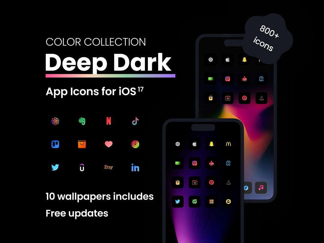 Icon Pack Deepdark Gradient Ios 17 | 800+ Icons | 10 Aesthetic ...