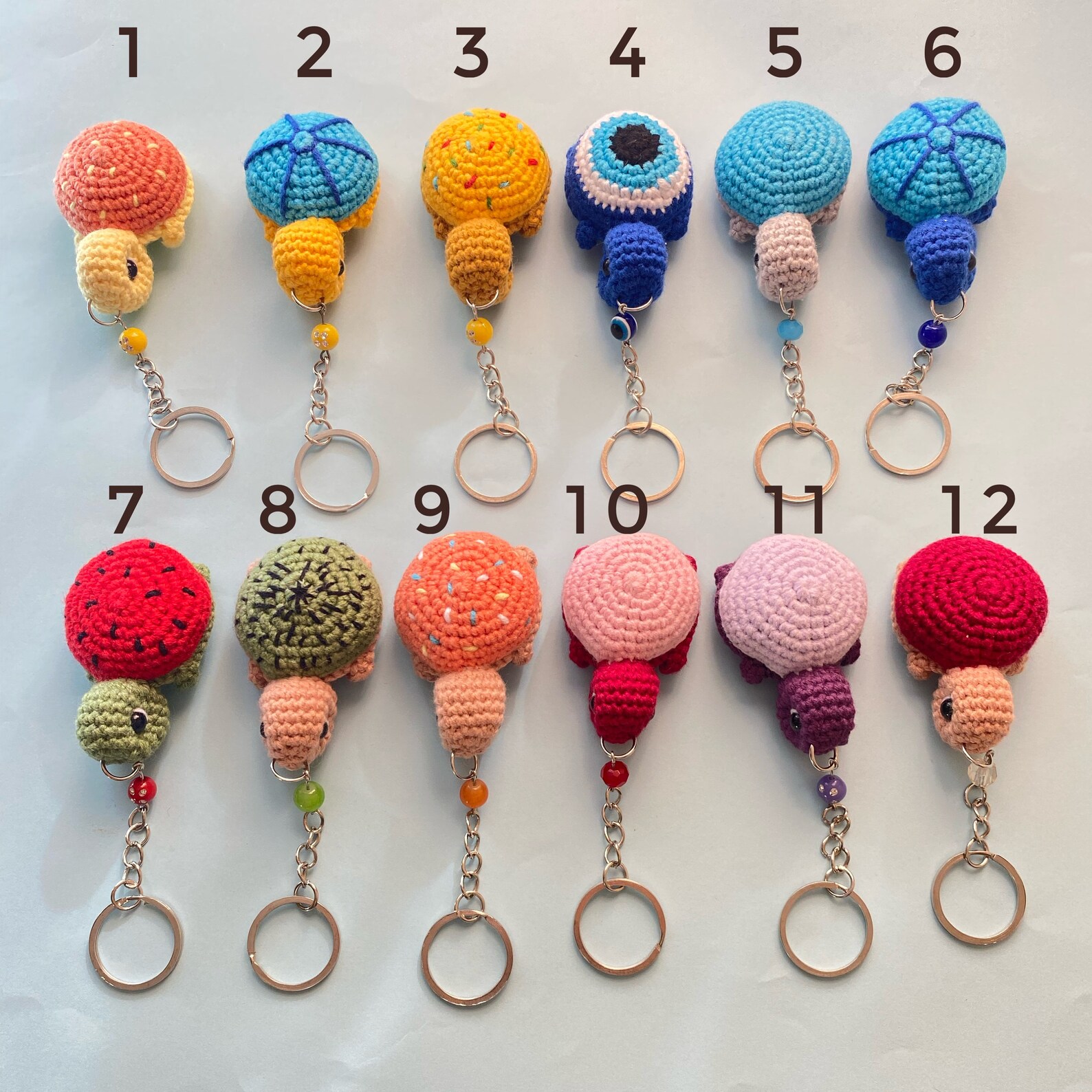 Crochet Keychain Cute Turtle, Handmade Key Chains, Small Turle Keychain ...