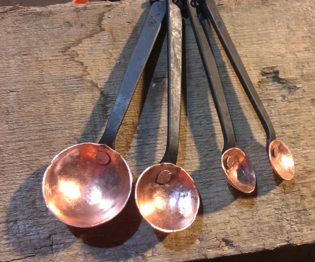 Set of 4 Copper Measuring Spoons - Hand Forged - Etsy