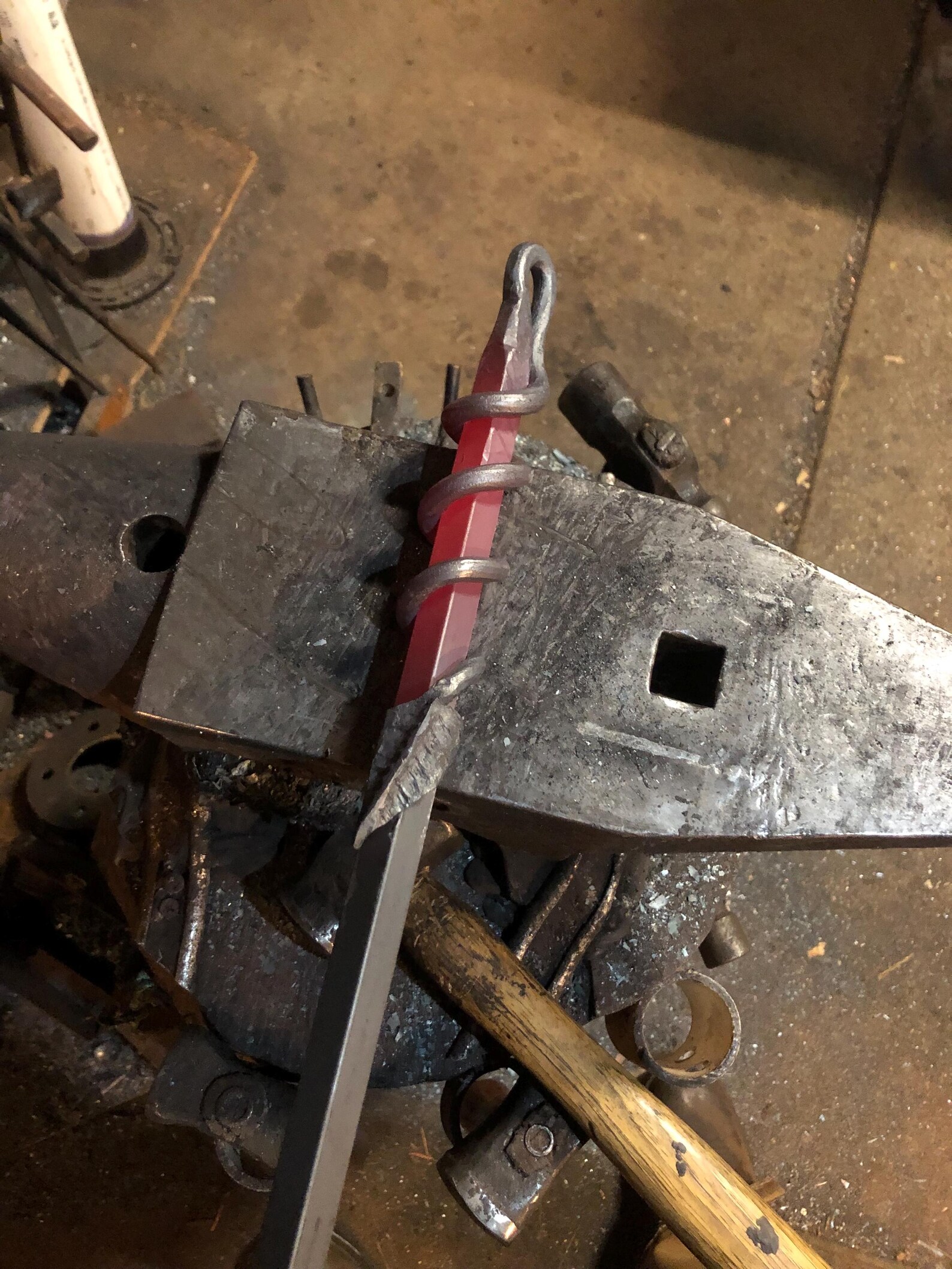 Fireplace Poker With Vine and Leaf Handle and Twist - Hand Forged - Etsy