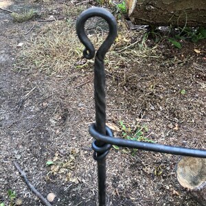 Campfire Skillet Holder and Pot Hanger With Post - Camping Swingarm ...