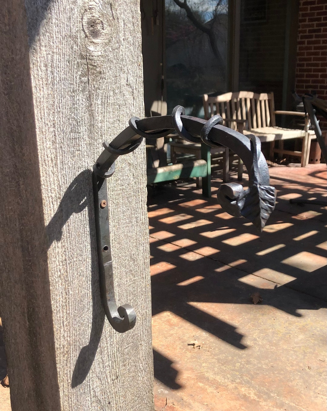 Heavy Duty Plant Hanger With Vine and Leaf - Hand Forged - Etsy