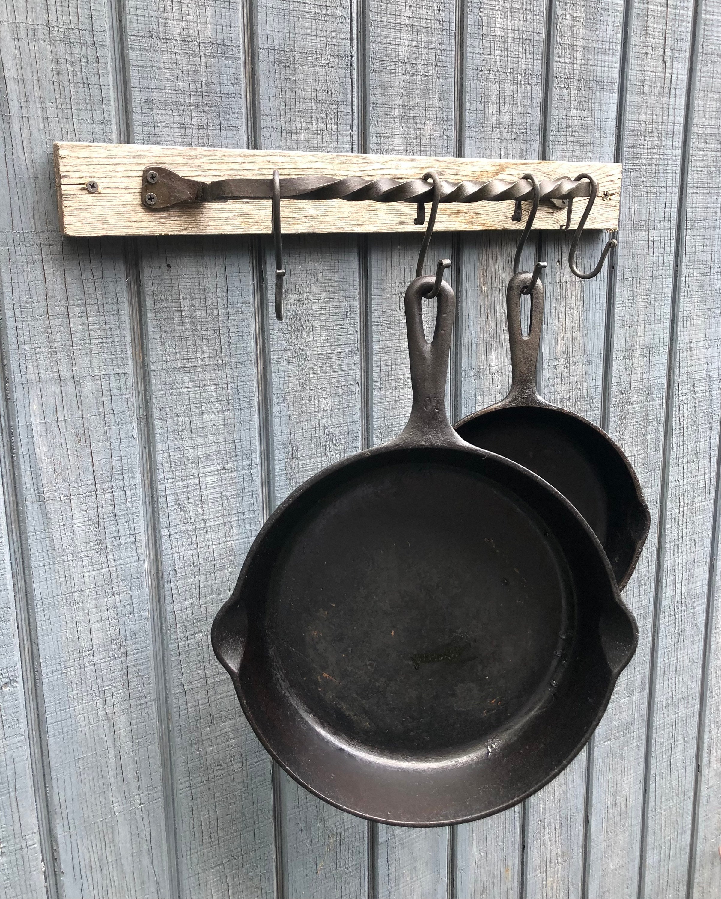 Hand Forged *cast Iron Skillet / Pot Rack - 2 Size Options - Etsy