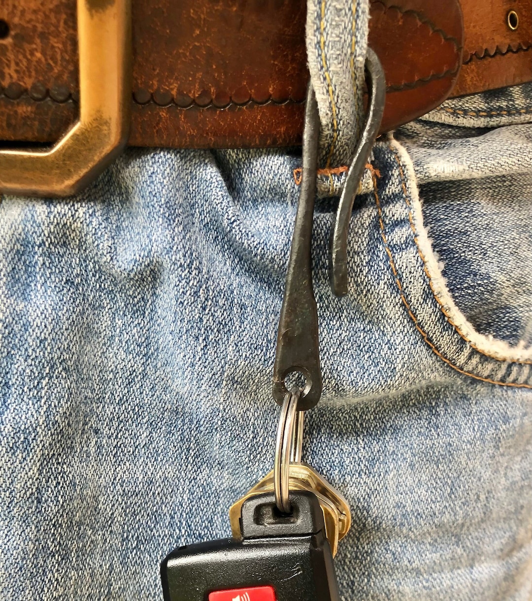 Belt Loop Key Ring Holder (flat) *hand Forged* - Etsy