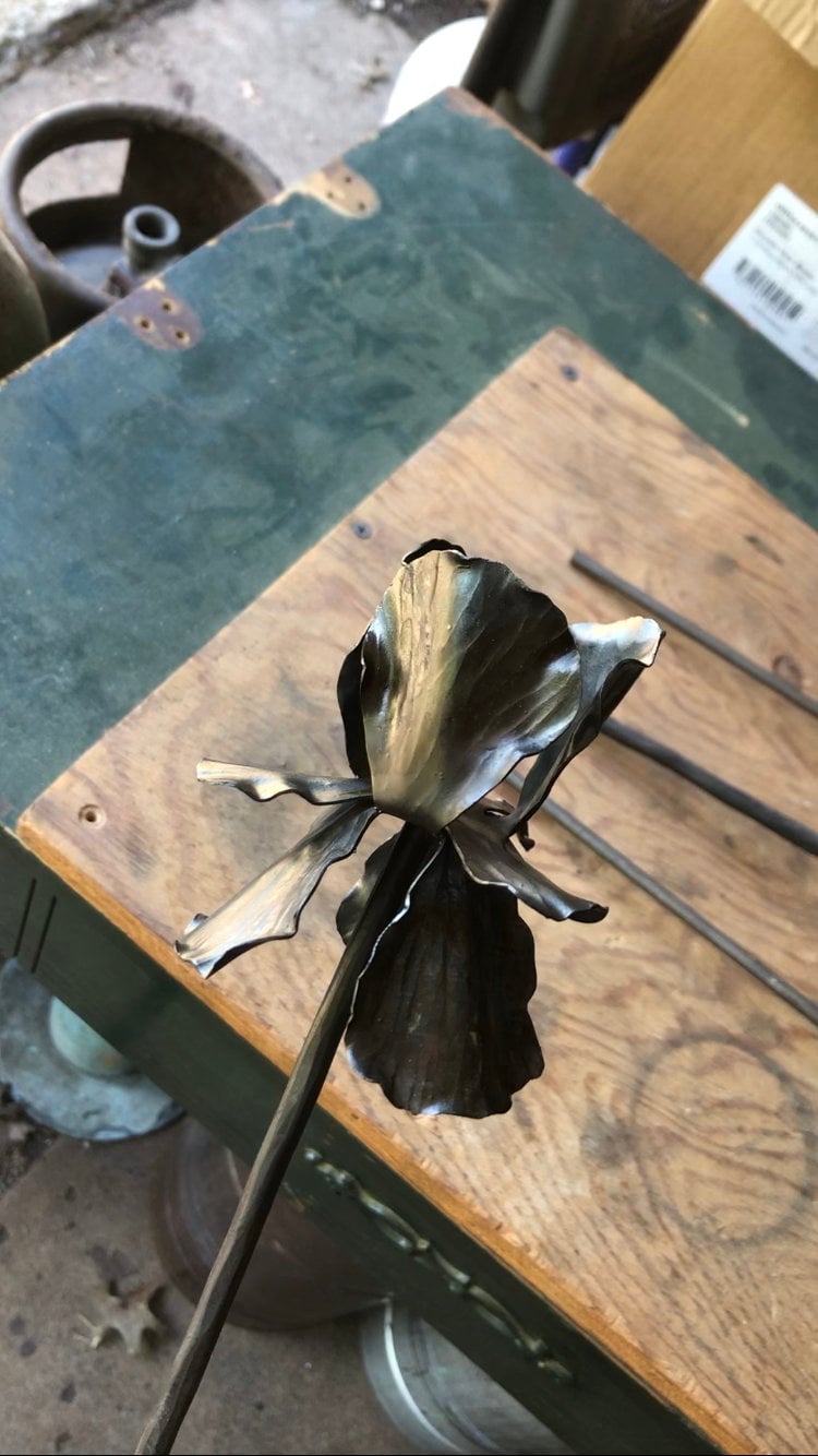 Forged Iris Flower - Etsy
