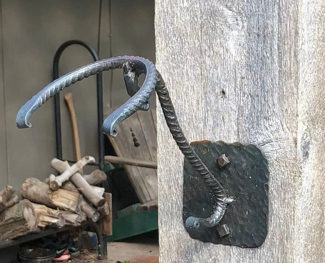 Rustic Wall Mount Cowboy Hat Holder hand Forged - Etsy