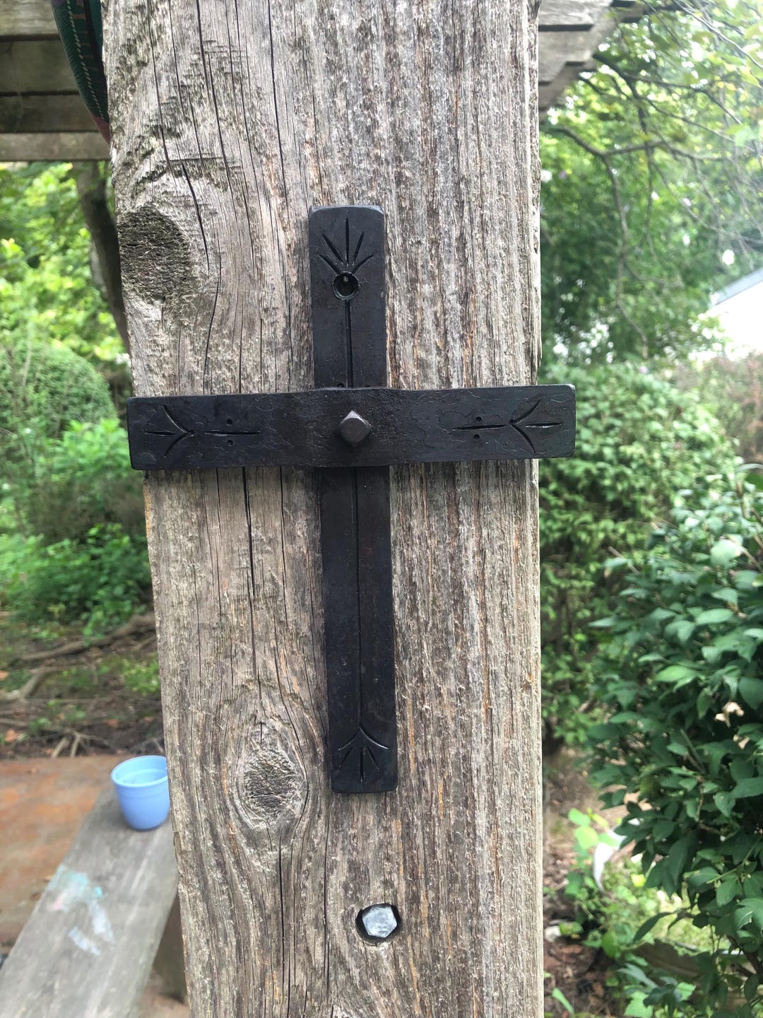 Large Black Smith Cross - With Decorative Chisel Work- *hand Forged - Etsy