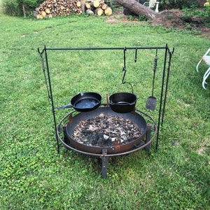 Campfire Irons- Campfire Rack- Camping Cook Set Up- Hand Forged (with ...
