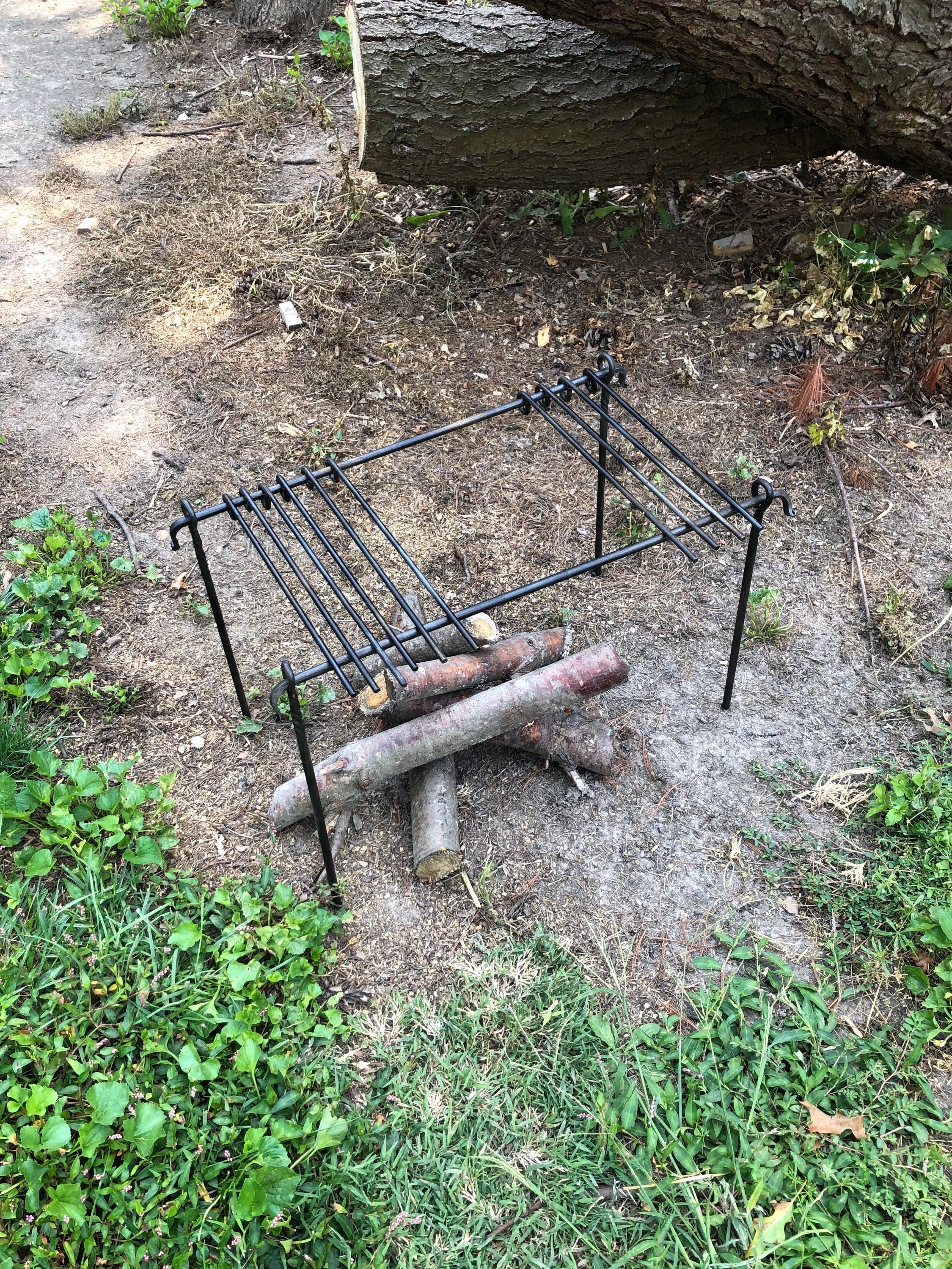 Campfire Grill - Cowboy Grill - Camping Cook Set Up- Hand Forged - (2 ...