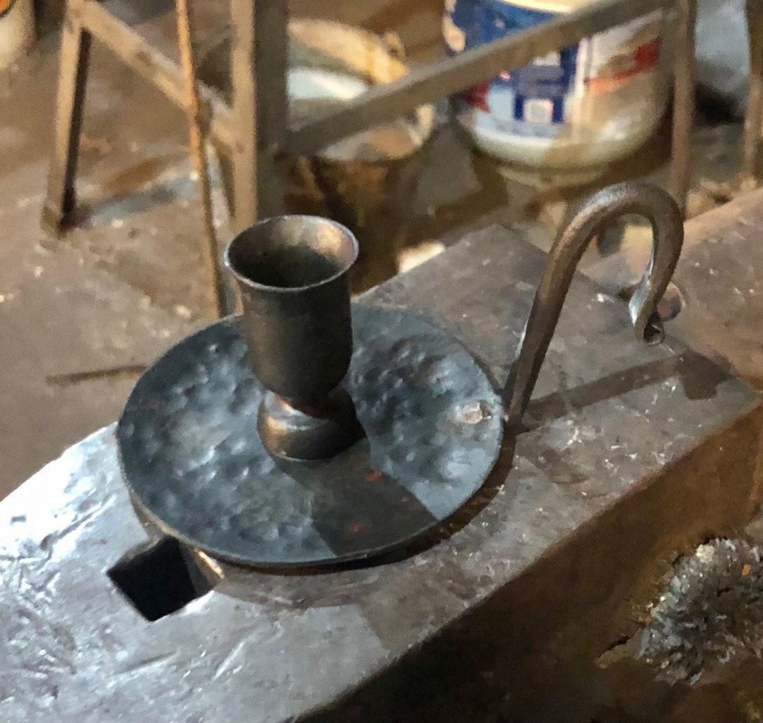 Small Tapered Candle Holder With Handle - Hand Forged - Etsy