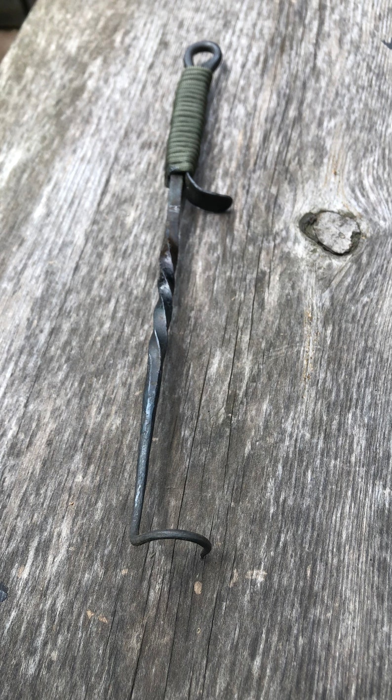 Hand Forged Steak Flipper pig Tail Steak Flipper W/ Twist - Etsy