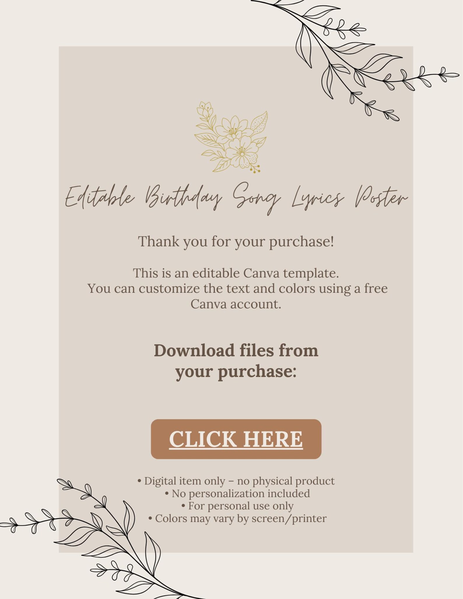 Pop Idol Birthday Song Lyrics Poster | Concert Vibe (canva Template) - Etsy