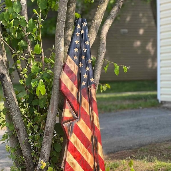 Wooden Draped American Flag - Etsy