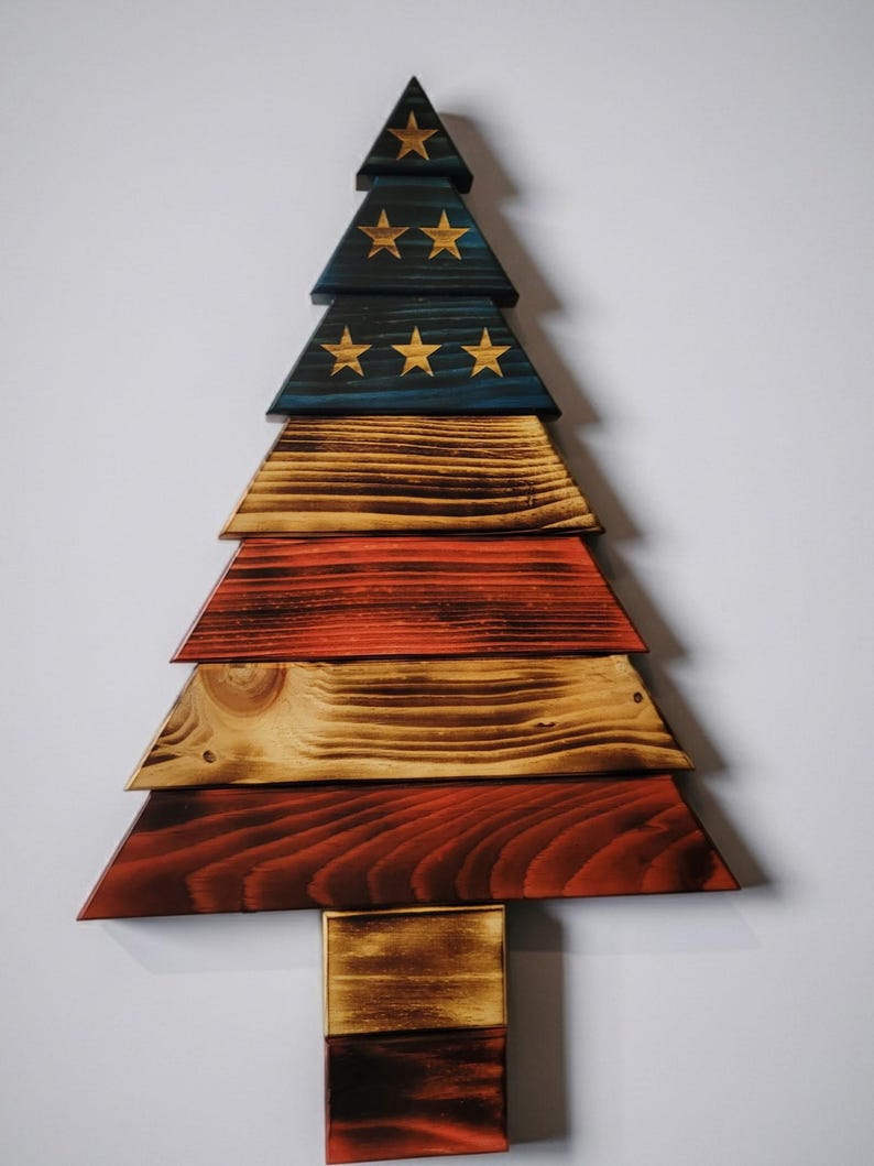 Rustic Handmade Christmas Tree Flag - Etsy