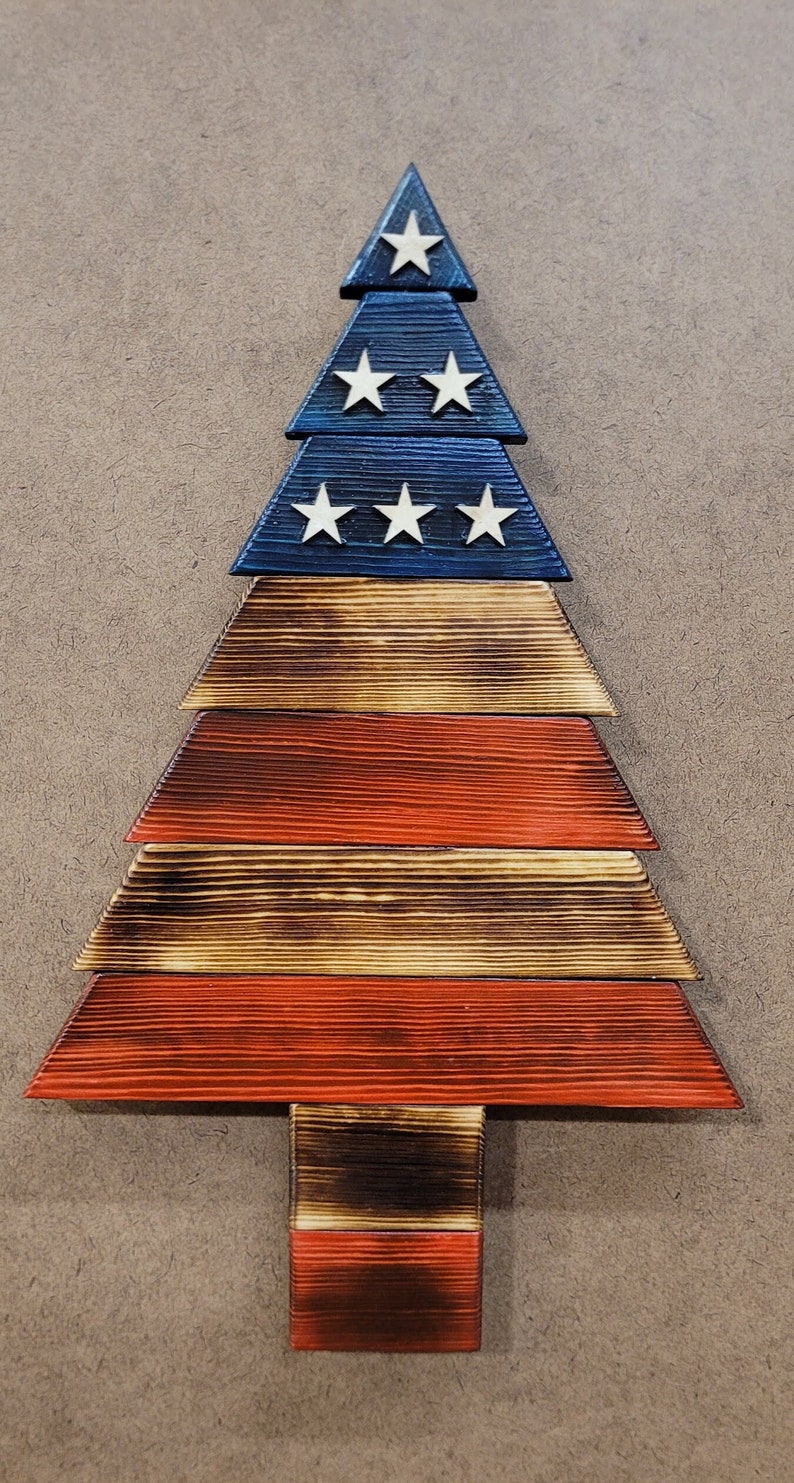 Rustic Handmade Christmas Tree Flag - Etsy