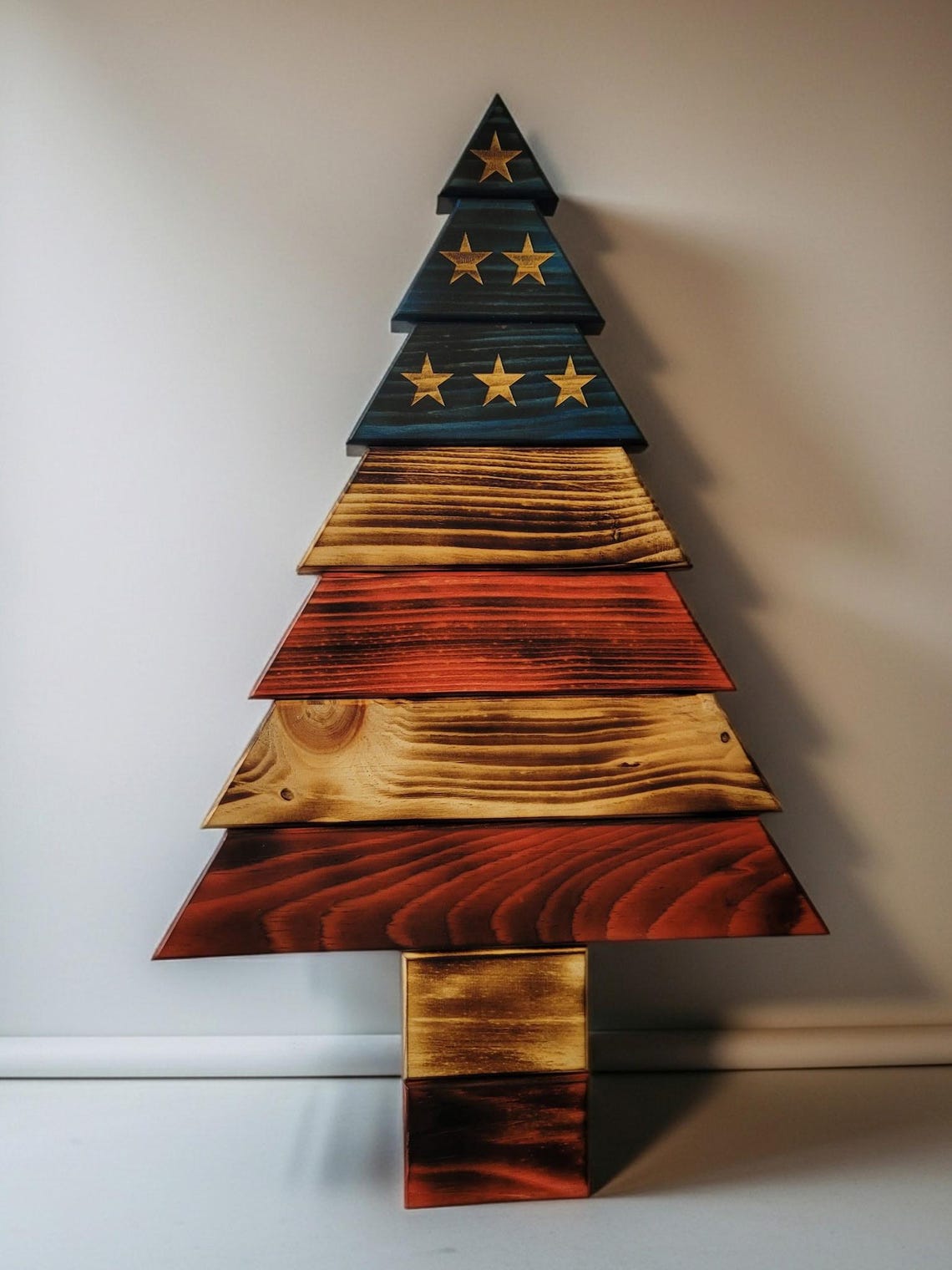 Rustic Handmade Christmas Tree Flag - Etsy
