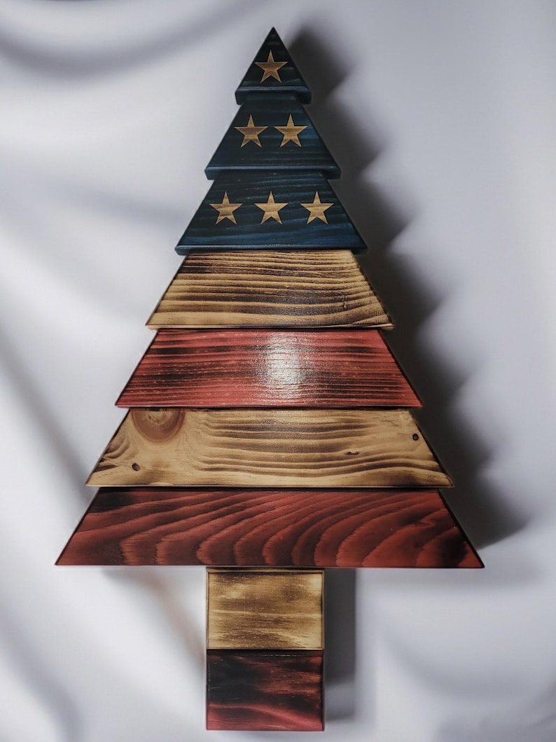 Rustic Handmade Christmas Tree Flag - Etsy