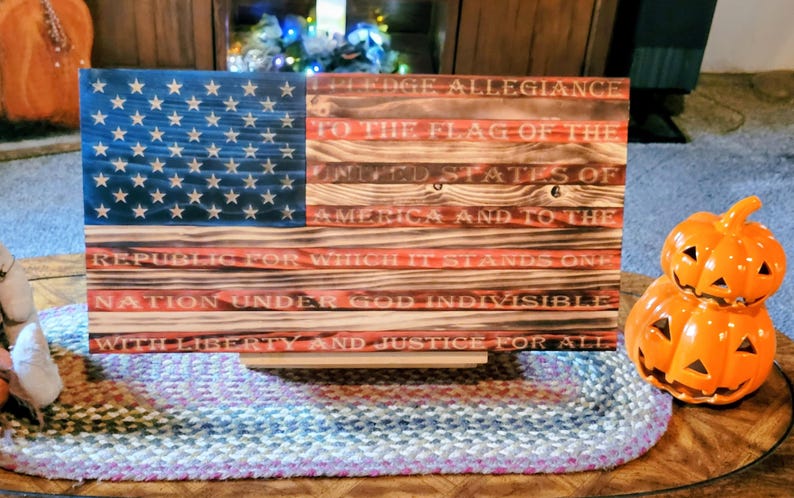 Rustic Pine Wood American Flag | CNC or Laser Stars - Etsy