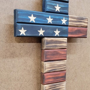 Handcrafted Wooden American Flag Cross - Etsy