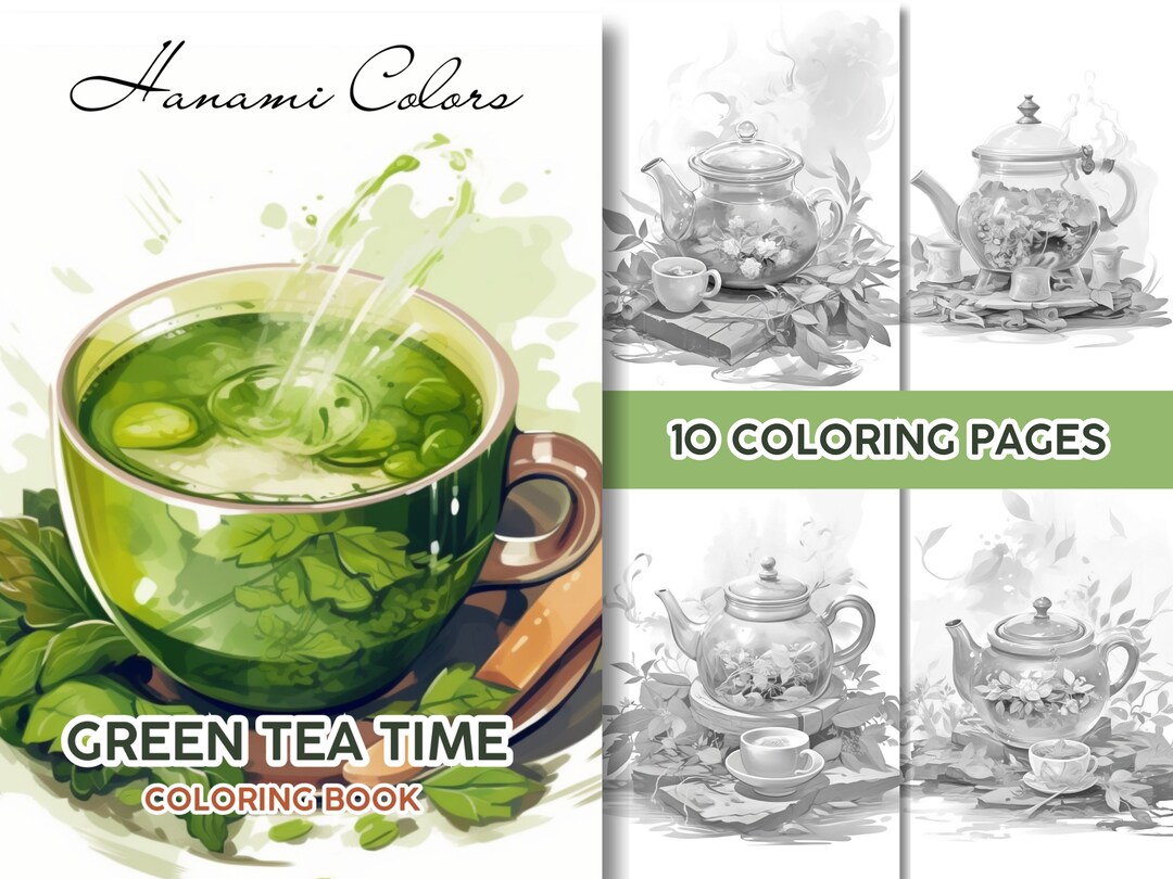 Tea Time - 10 Coloring Page Book for Relaxing - Instant Download ...