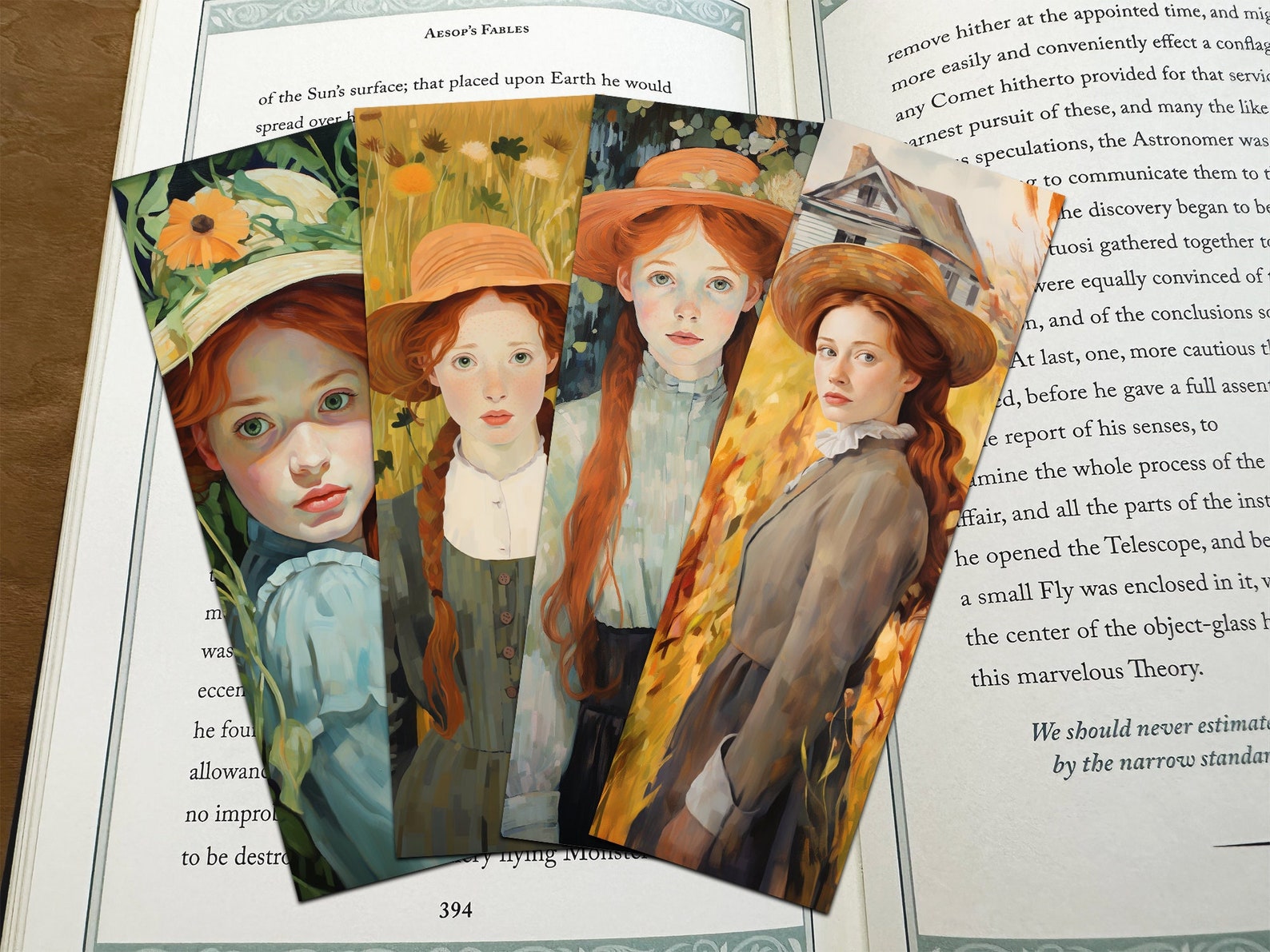 Printable Bookmarks/ Digital Anne of Green Gables Bookmark - Set of 4 ...