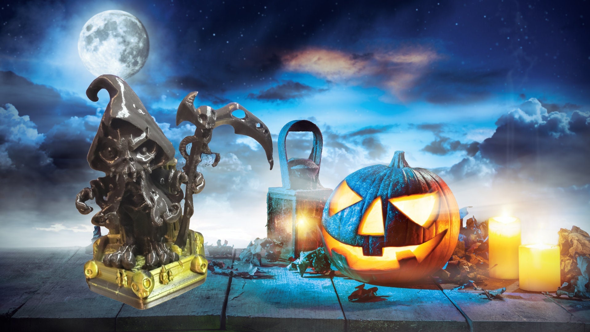 Elevate Your Space With a Unique Grim Reaper Figurine Gothic Death ...