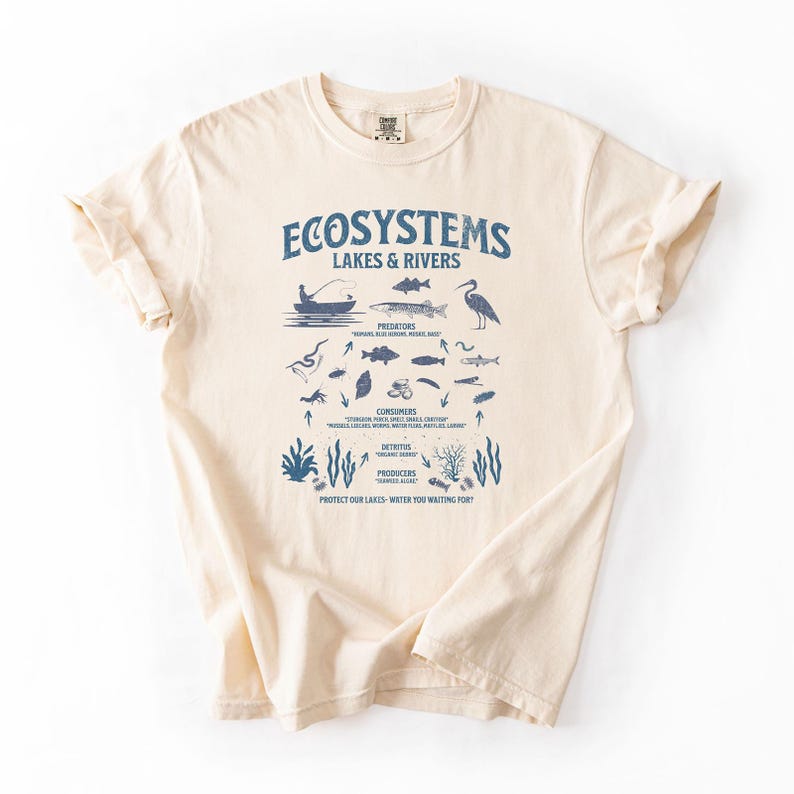 Vintage Wildlife Lakes Rivers Comfort Colors Ecosystem Tshirt, Gift for ...