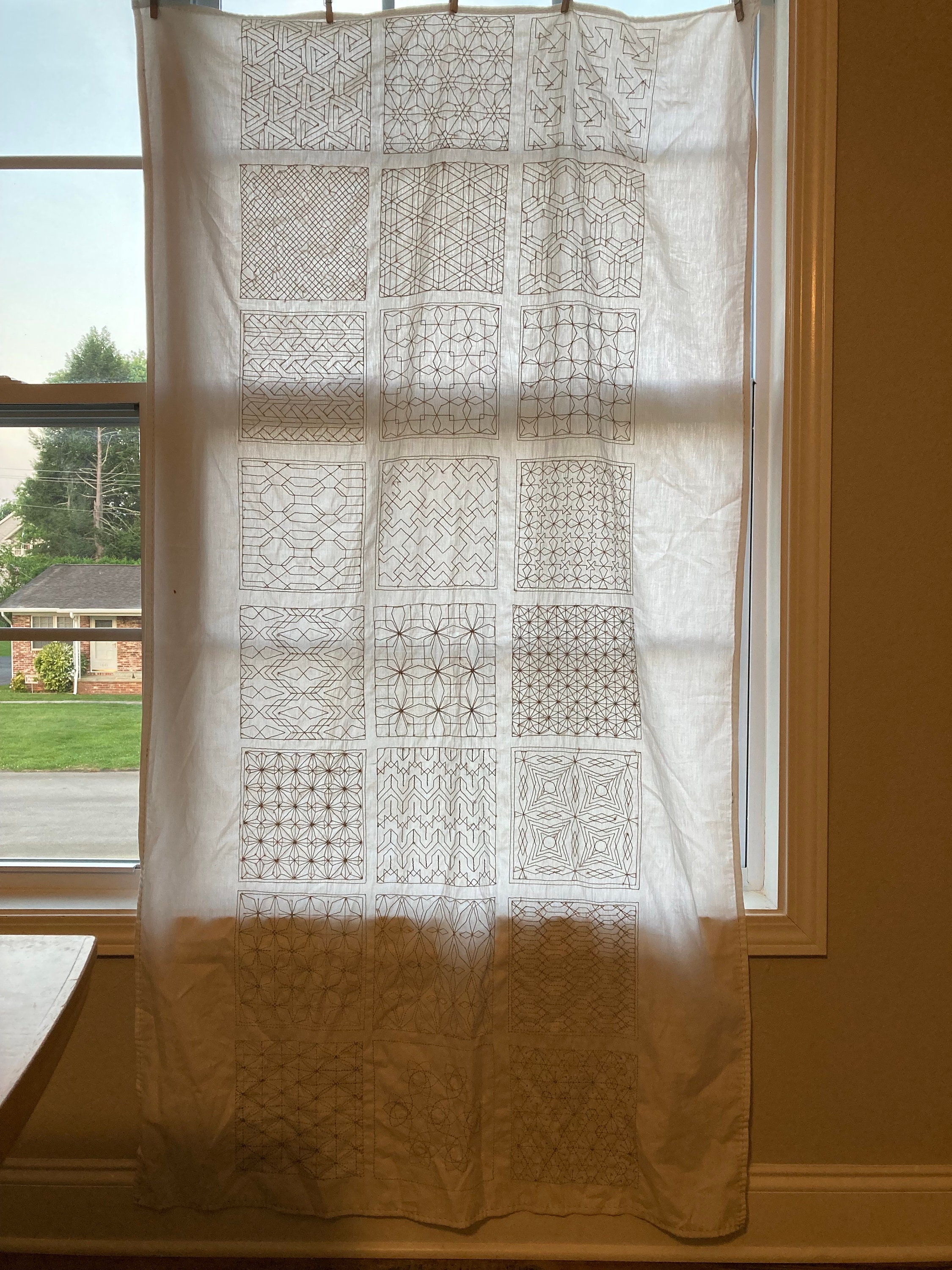 Sashiko, Curtain, Japanese Embroidery, Noren, Upcycle, Hand Sewing ...