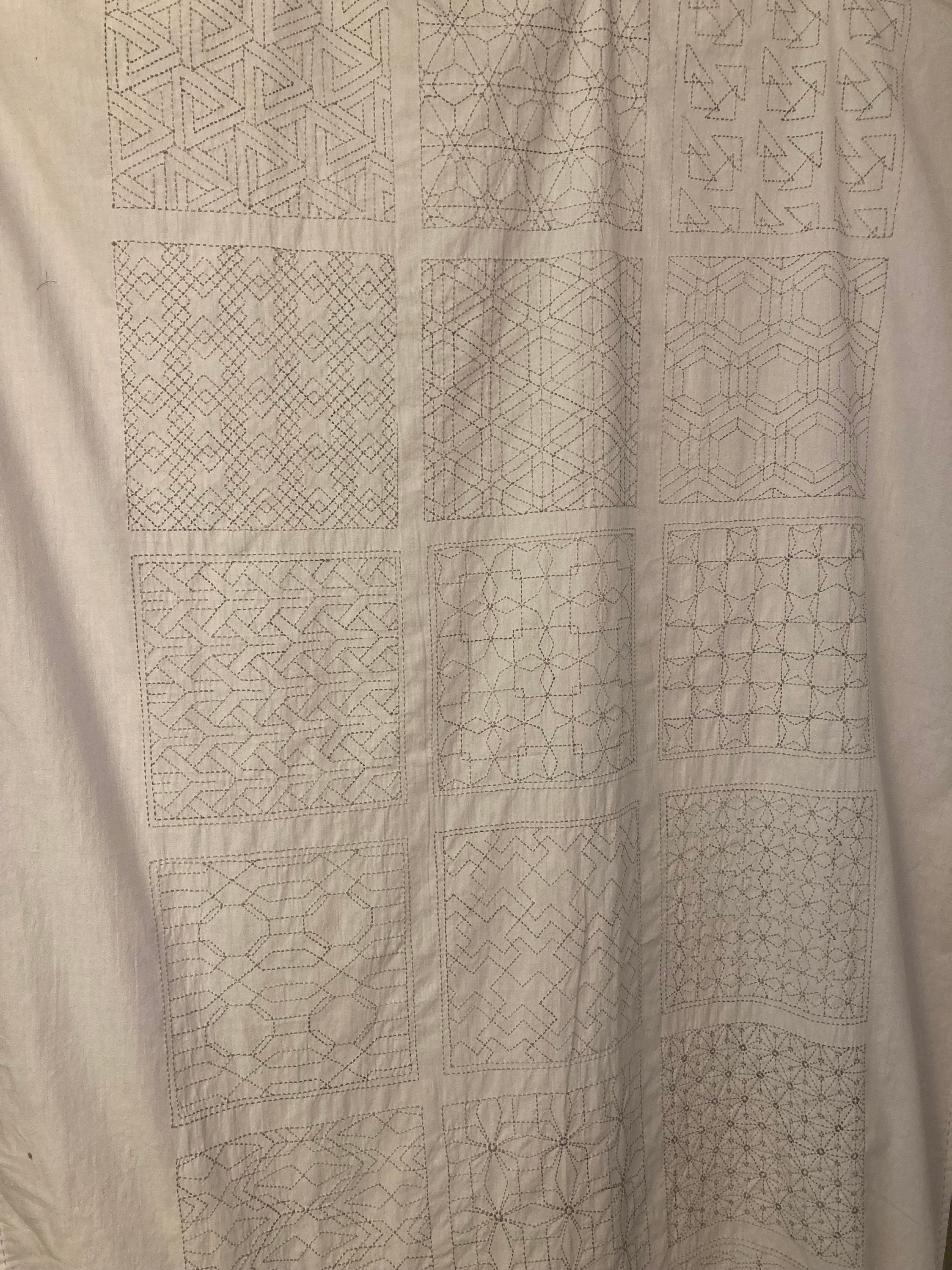 Sashiko, Curtain, Japanese Embroidery, Noren, Upcycle, Hand Sewing ...
