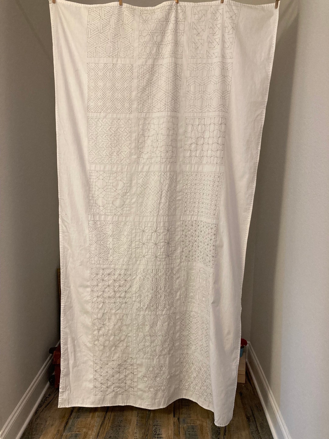 Sashiko, Curtain, Japanese Embroidery, Noren, Upcycle, Hand Sewing ...