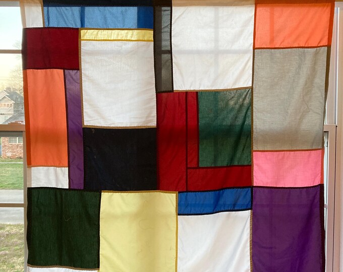 Modern Pojagi Curtain, Pojagi Panel, Pure Linen Curtain, Home Decor ...