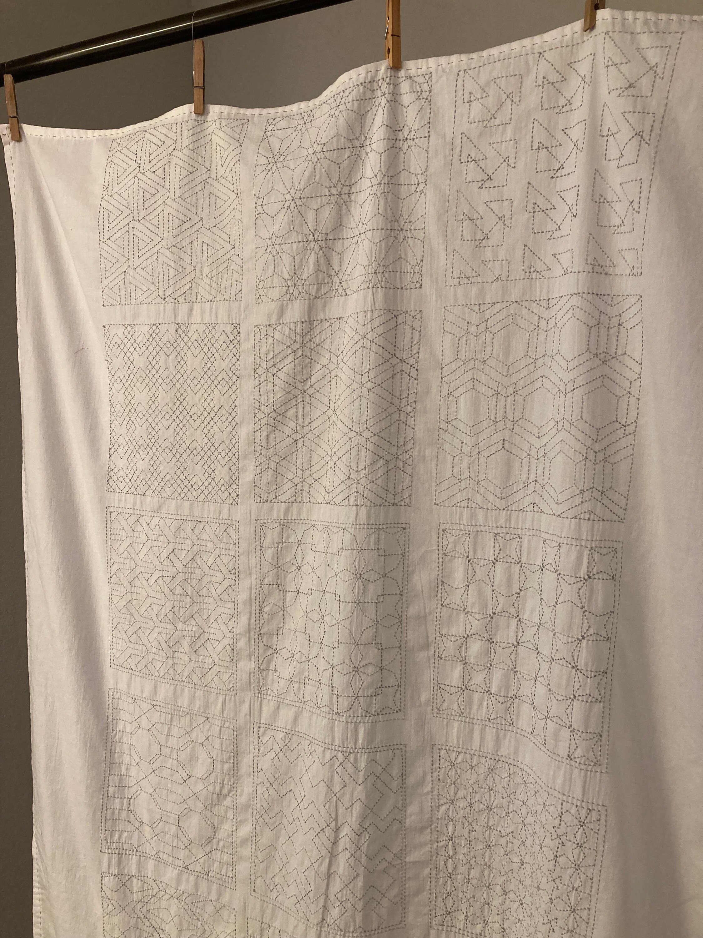 Sashiko, Curtain, Japanese Embroidery, Noren, Upcycle, Hand Sewing ...