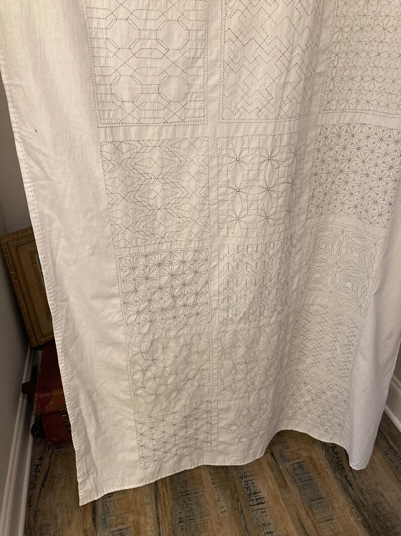 Sashiko, Curtain, Japanese Embroidery, Noren, Upcycle, Hand Sewing ...