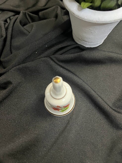 Vintage Handheld Miniature Fine Bone China Bell With Wildflower Print ...