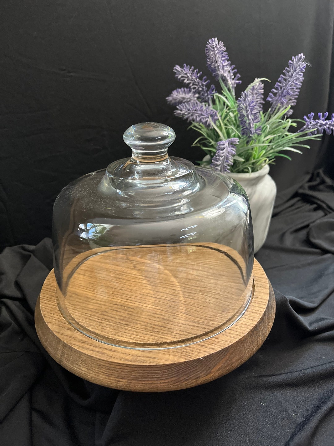 Vintage Cheese Dome With Teak Wood Base and Clear Glass Top - Vintage ...