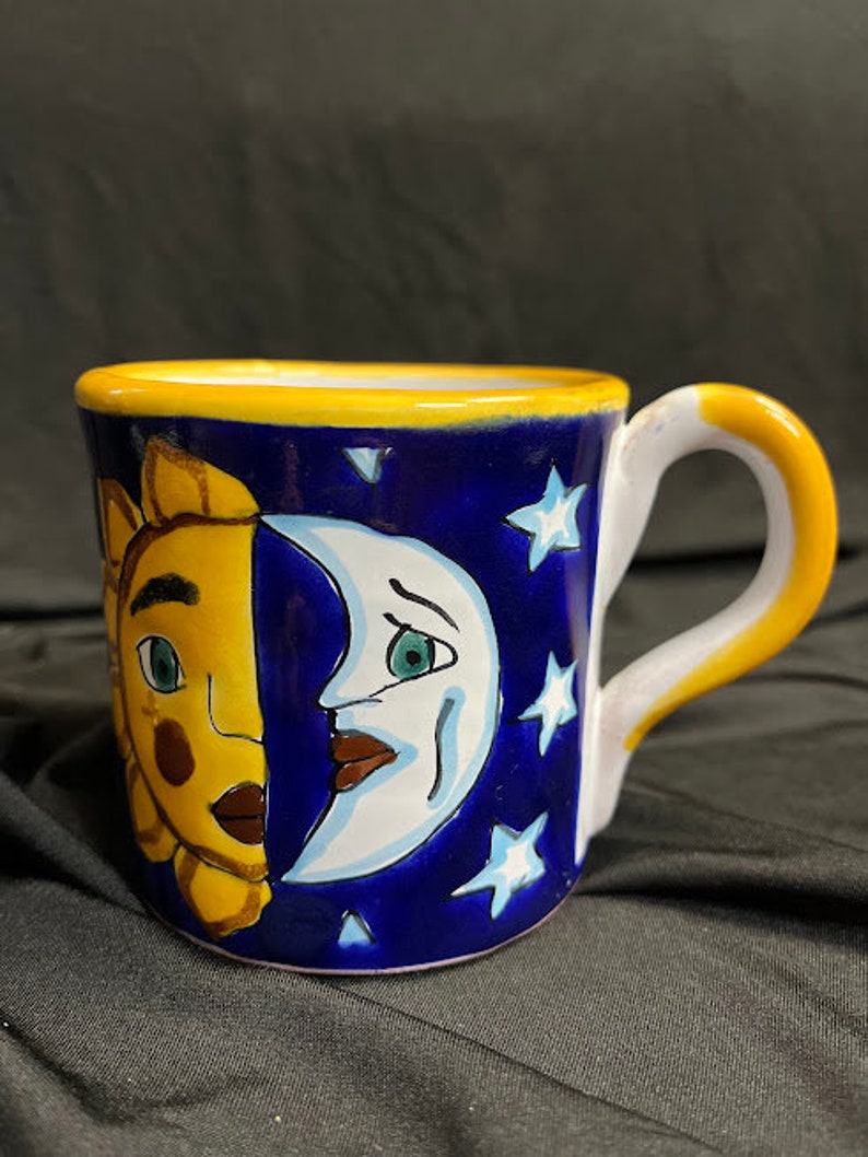 Vintage Talavera Sun and Moon Celestial Hand Painted Coffee - Etsy