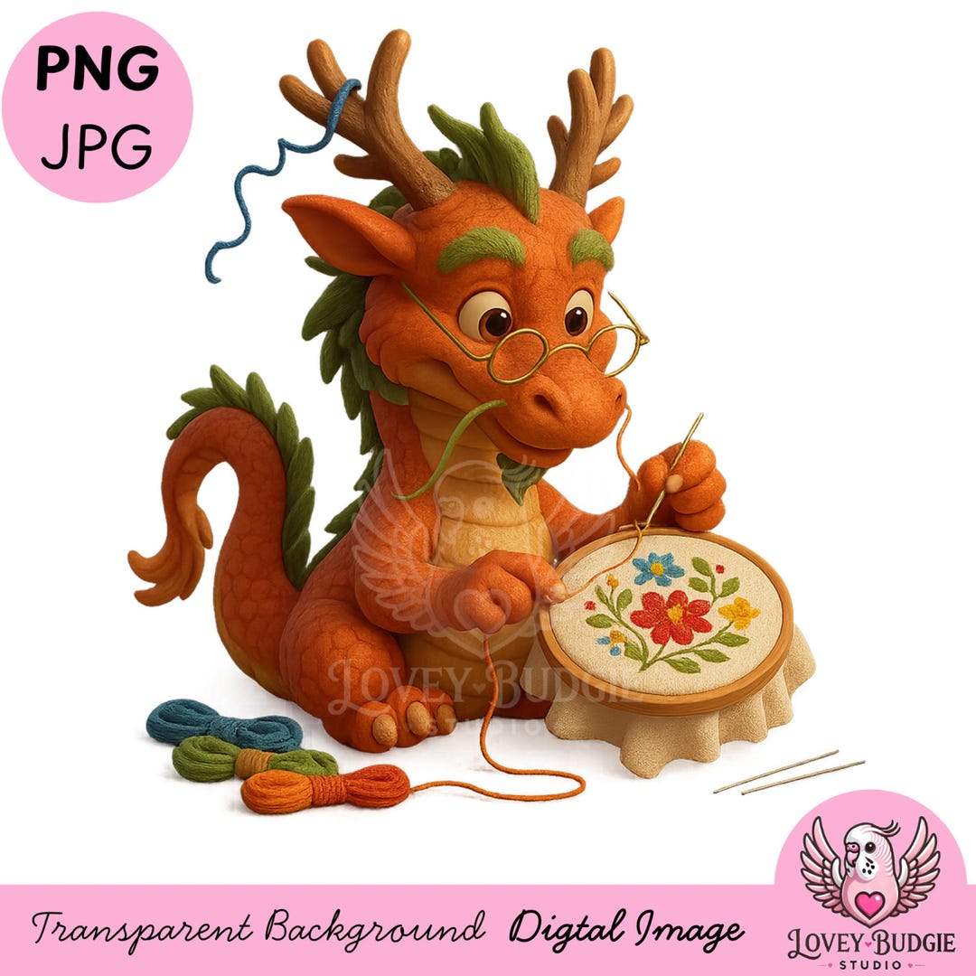 Lung Dragon Embroidering – Transparent PNG, JPG | Cute Eastern Dragon ...
