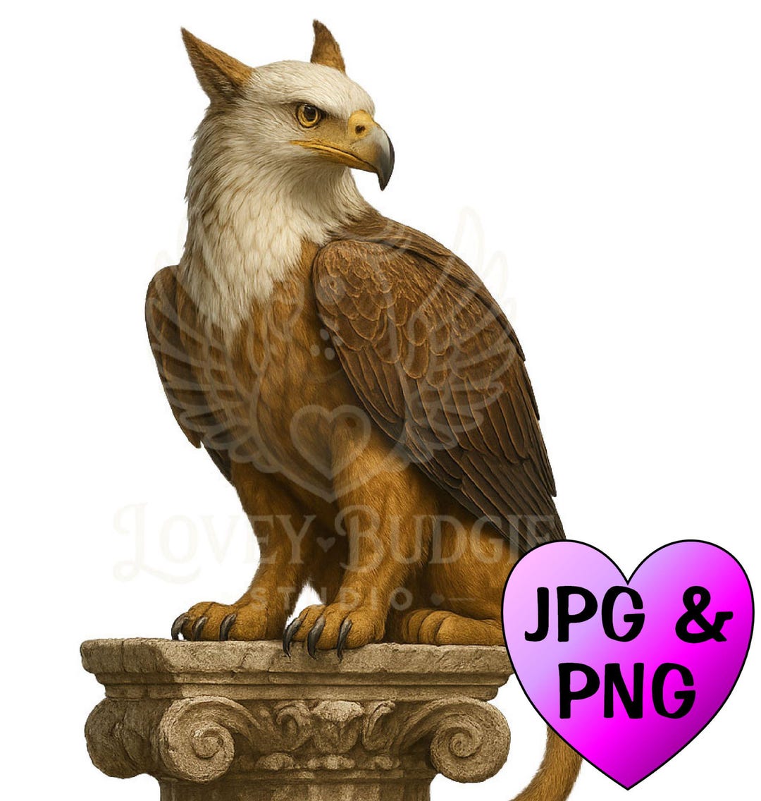 Realistic Gryphon on Pedestal Digital Downloadable Art - 2 Formats PNG ...