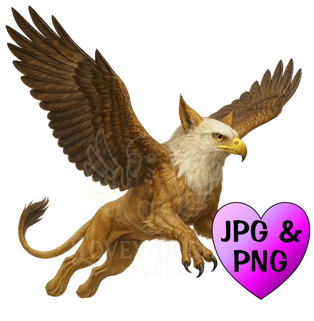 Realistic Gryphon Flight Digital Downloadable Art - 2 Formats PNG & JPG ...
