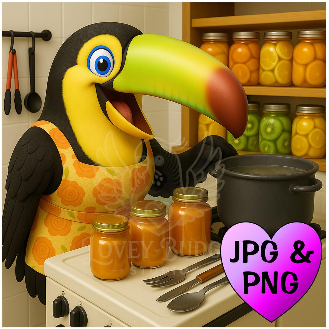 Canning Toucan Digital Downloadable Art 2 Formats PNG & JPG Homestead ...