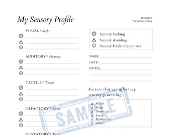 My Sensory Profile 90s Sensory Processing Questionnaire for Parents ...