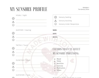 My Sensory Profile Casual Sensory Processing Questionnaire for Parents ...