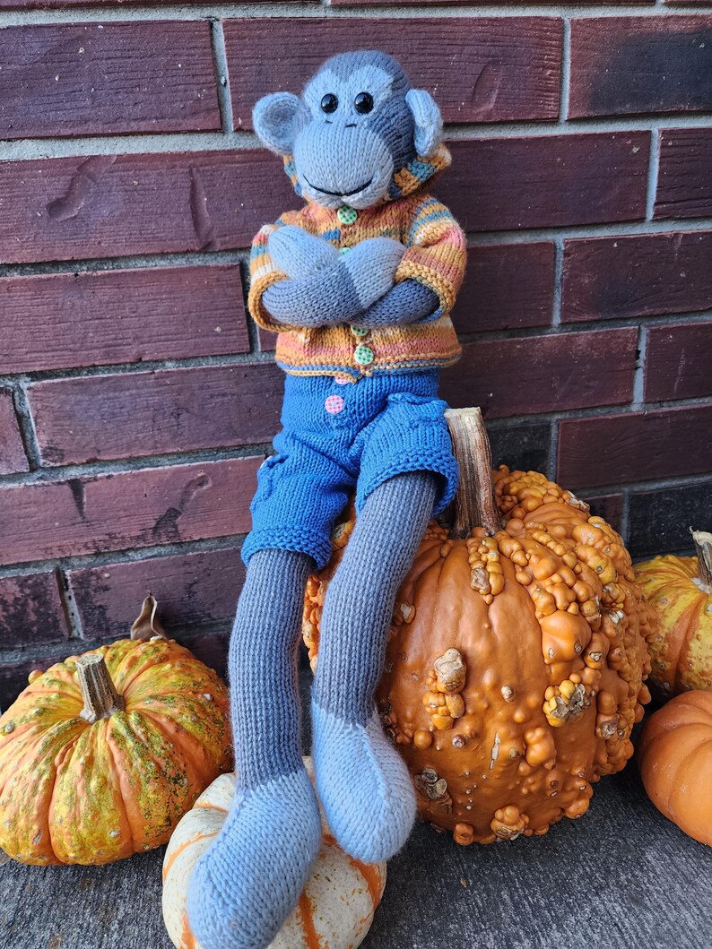 Knit Monkey Toy, Amigurumi Monkey, Chimpanzee Plushie - Etsy