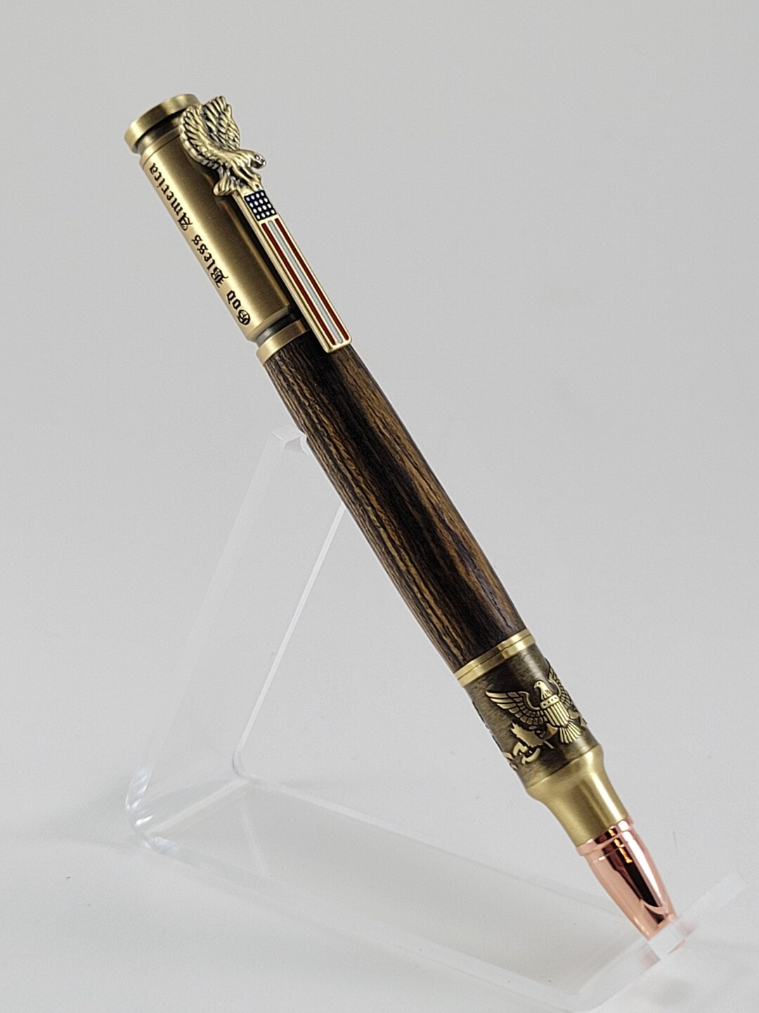 Bocote Bald Eagle Insignia Flag Bolt Action Antique Brass - Etsy