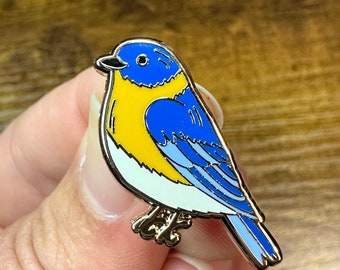 Enamel Bird Lapel Pin / Tie Tack, 1 1/4 X 12, Gold Plated Metal ...