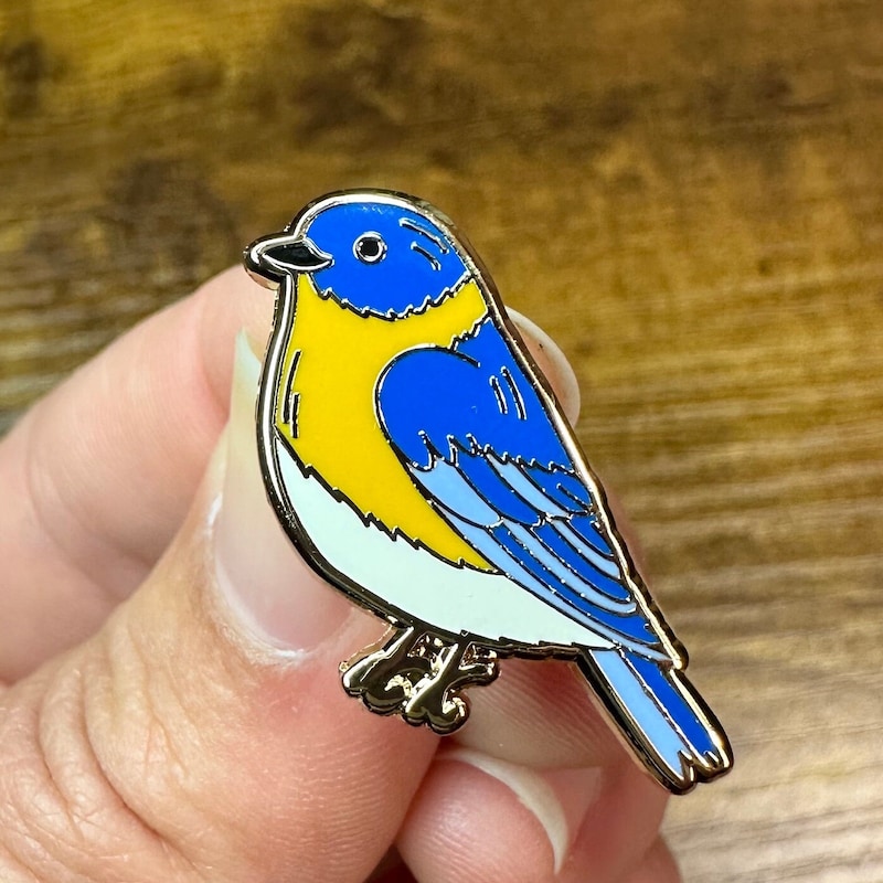Blue Bird Pin - Etsy