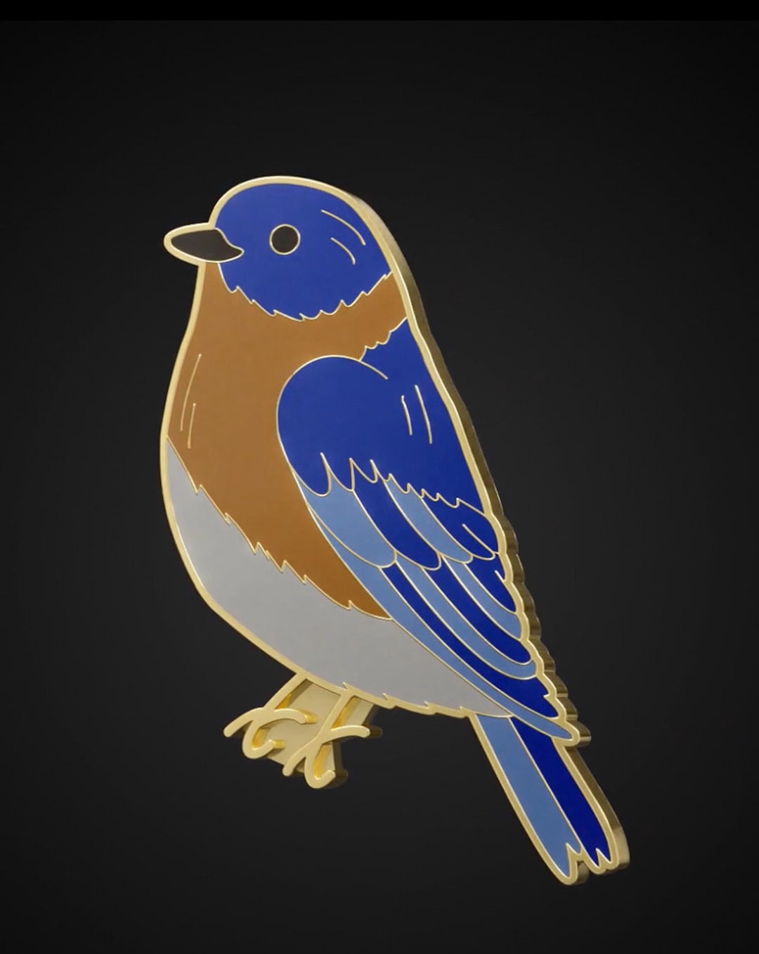 Enamel Blue Bird Pin - Etsy