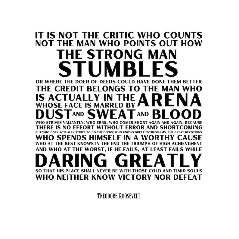 MAN in the ARENA \\ Digital Print Design \\ Inspirational Quote ...