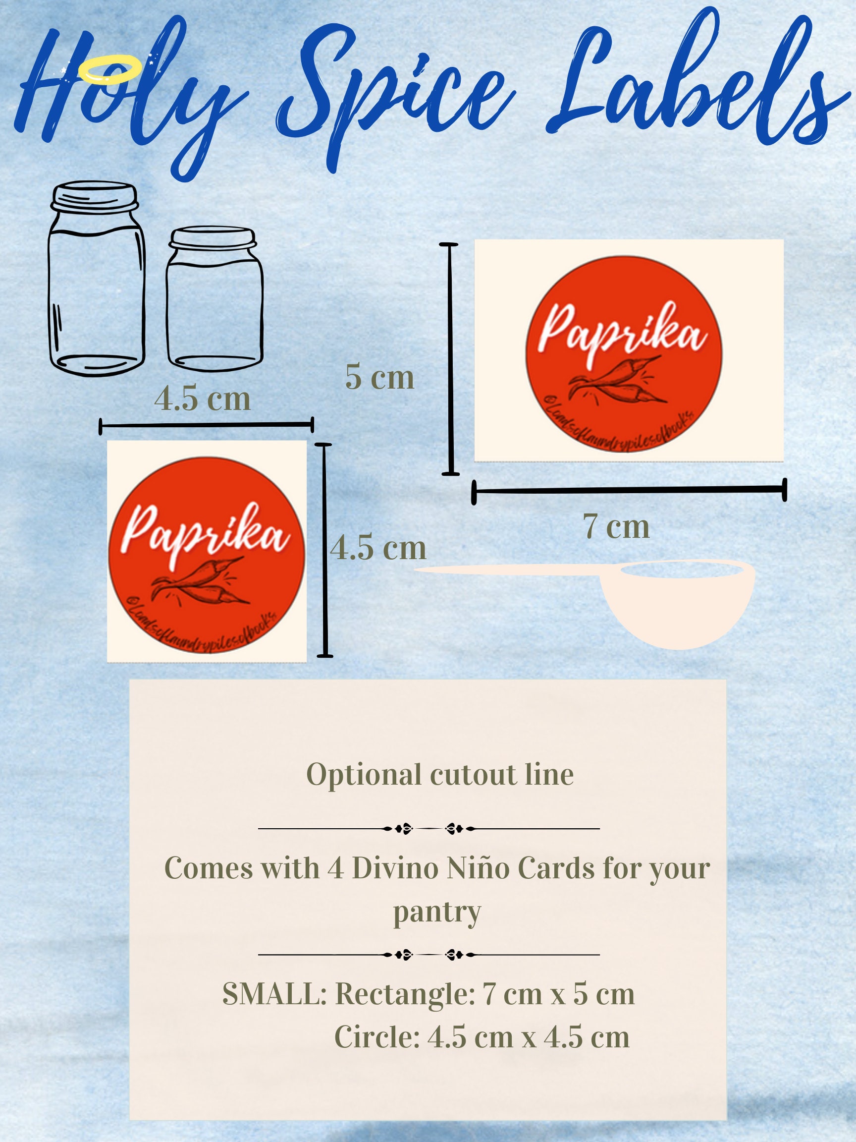 Holy Spice Labels (small and Minimalistic Style) - Etsy